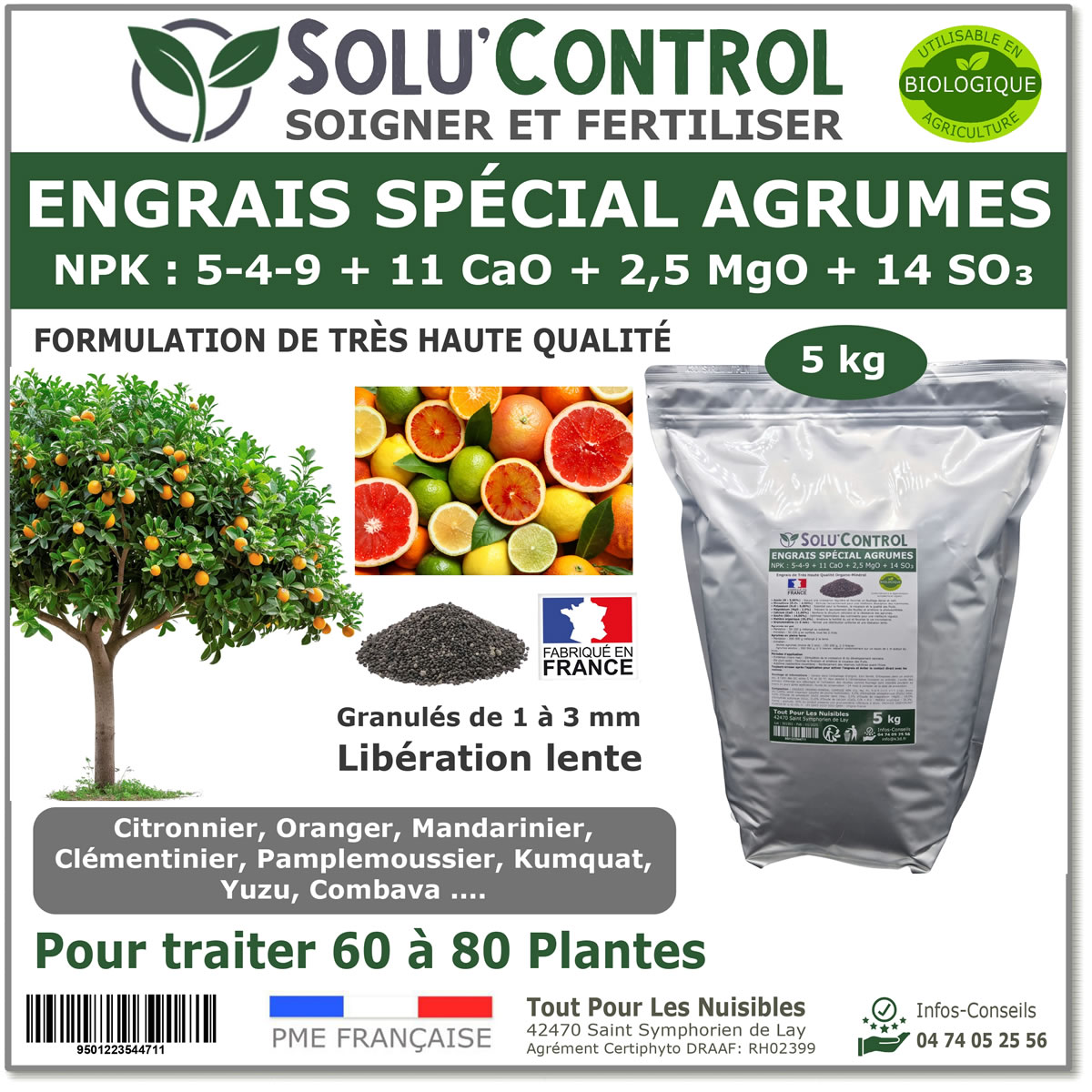 Engrais Spécial Agrumes 5 kg - SoluControl - Formulation haute qualité ...