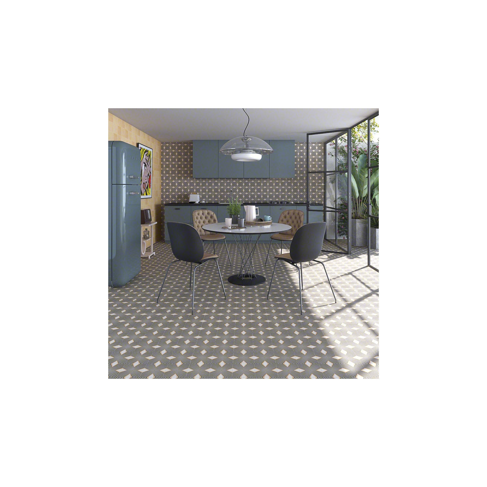 Carrelage grès cérame effet carreau ciment POP TILE SAVILLE 15x15cm ...