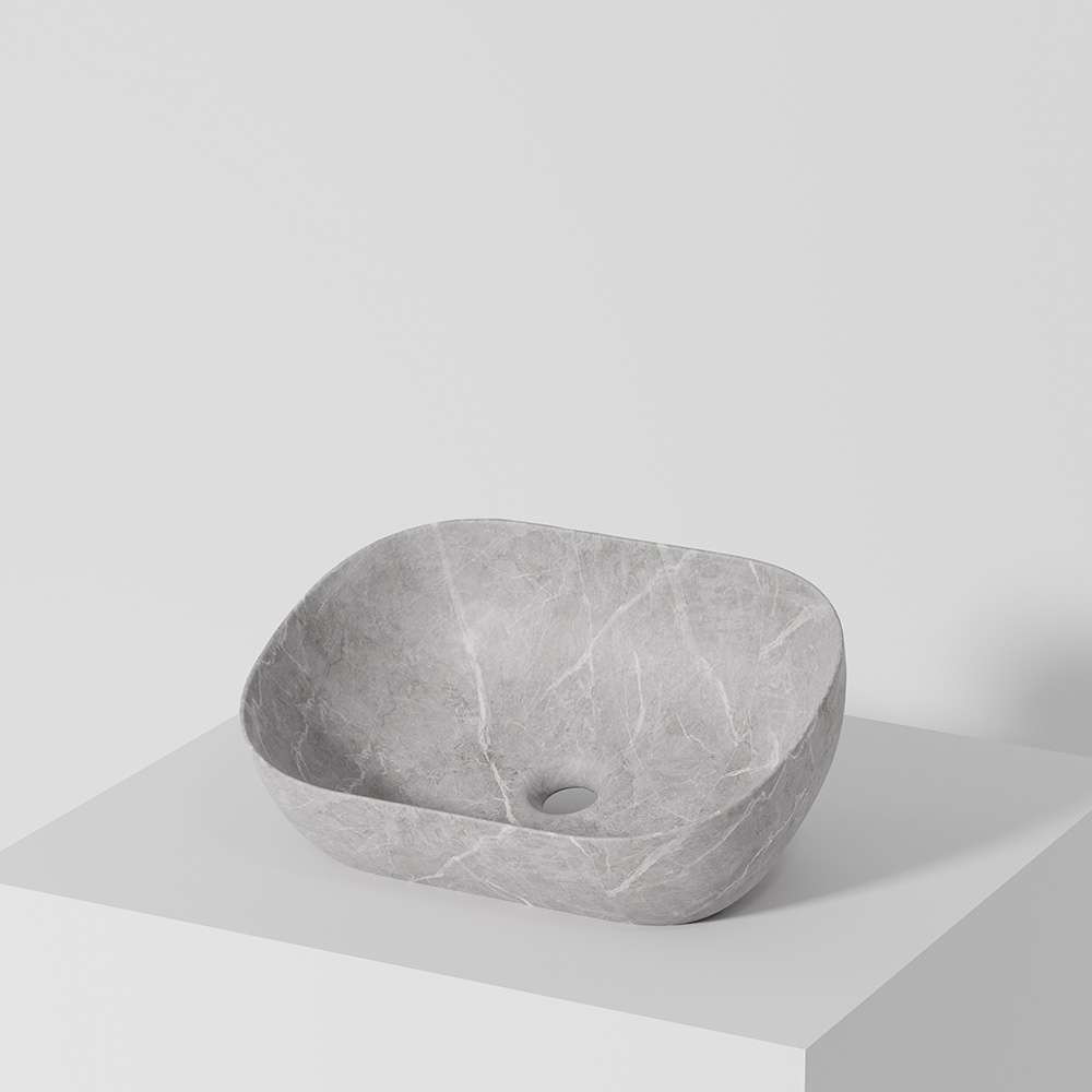 Lavabo à poser MINI OVALO céramique 46,5x13x33,5 cm gris pietra | Leroy ...