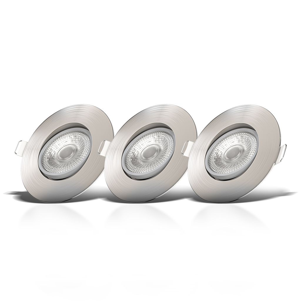 B.K.Licht lot de 3 spots encastrés IP23 ultraplats 24mm orientables ...