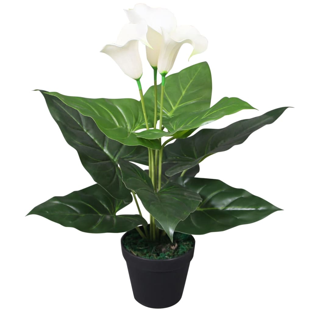 Planta artificial con maceta Cala 45 cm Blanco | Leroy Merlin