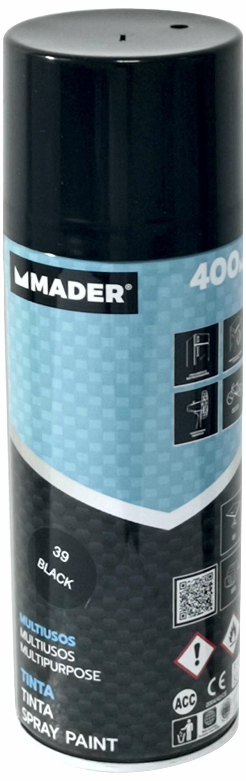 MADER 79401 - Spray Pintura, Multiusos, Black, Ref. 39, 400ml | Leroy ...