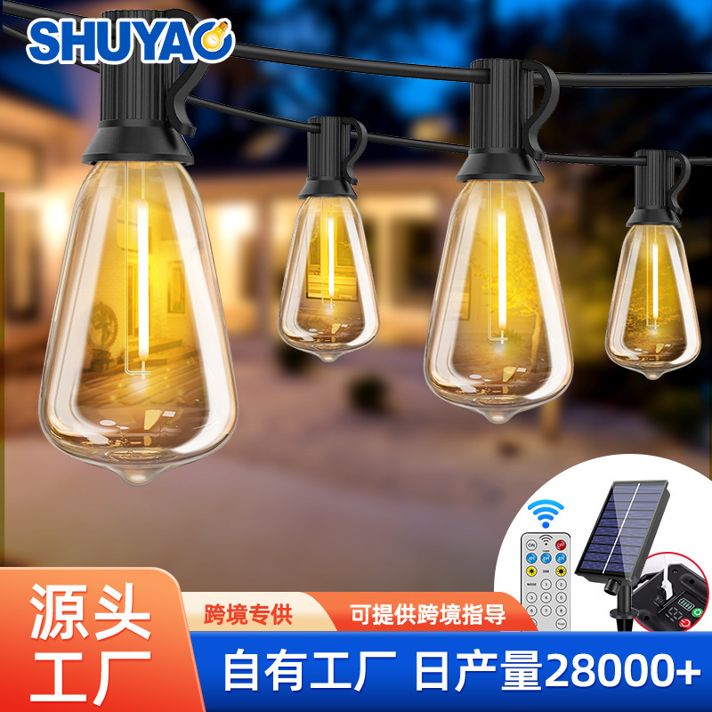 Guirlande lumineuse solaire ST38 étanche LED cascade noire avec ...