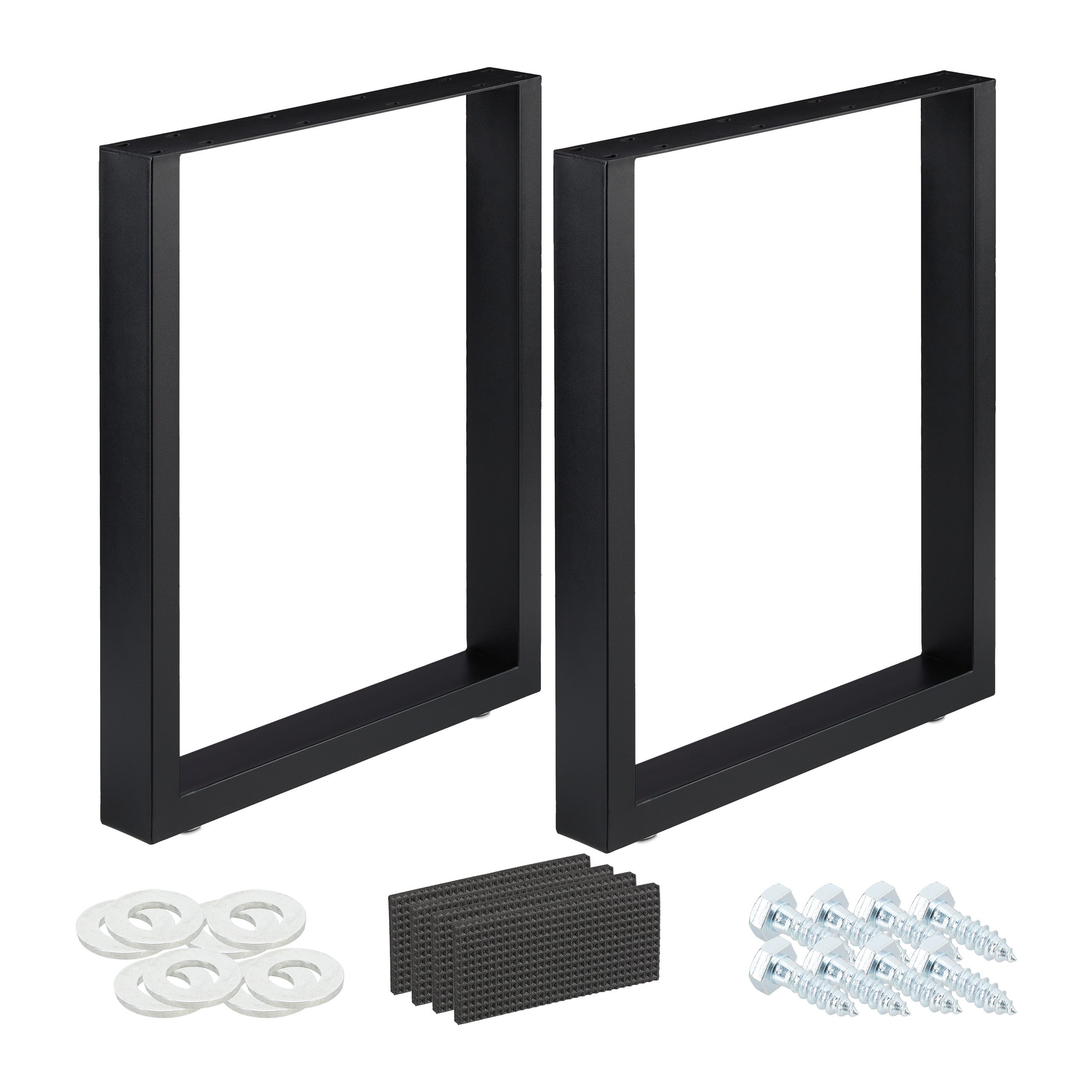 Relaxdays Pieds de table jeu de 2, BxH: 60x72 cm; supports métalliques ...