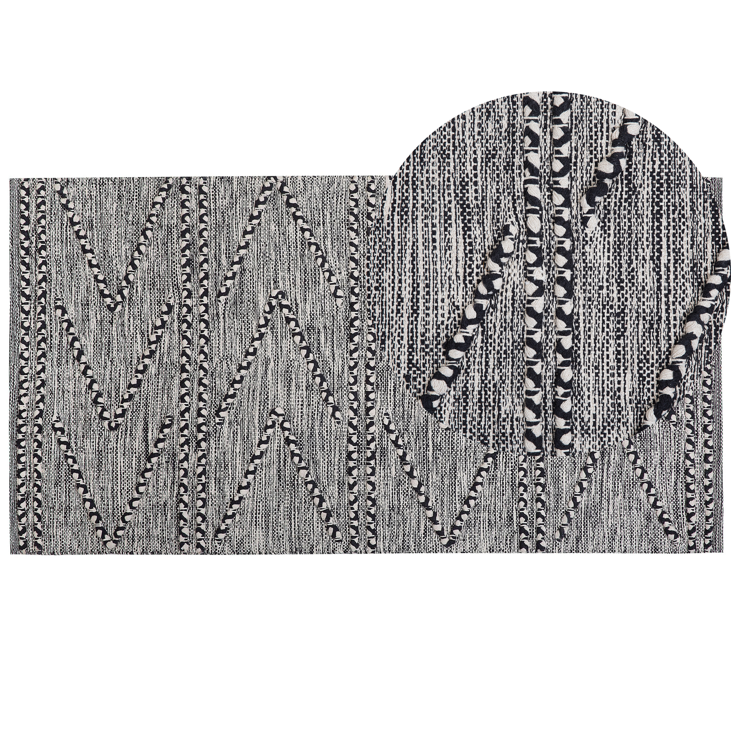 Tapis TERMAL Noir 80 x 150 cm Coton | Leroy Merlin
