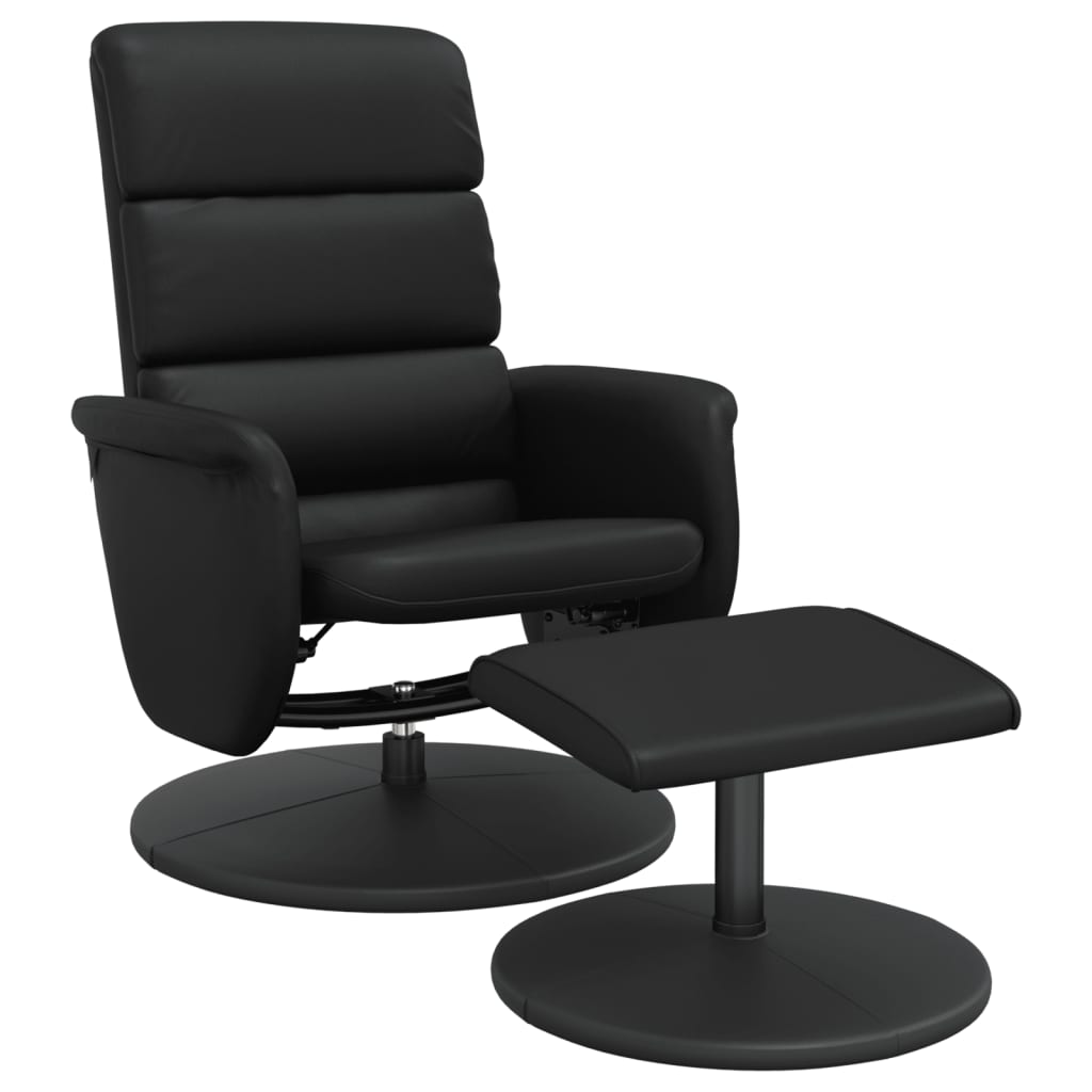 Fauteuil de Salon，Fauteuil inclinable avec repose-pied noir similicuir ...