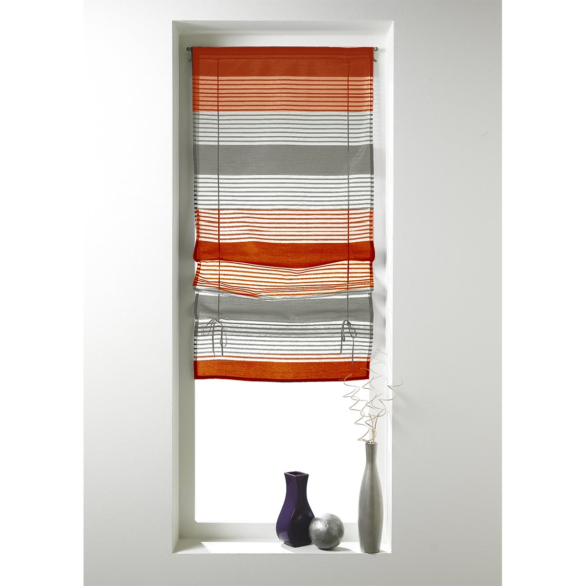 Store bateau à rayures horizontales - Orange - 60x130 cm - Polyester ...