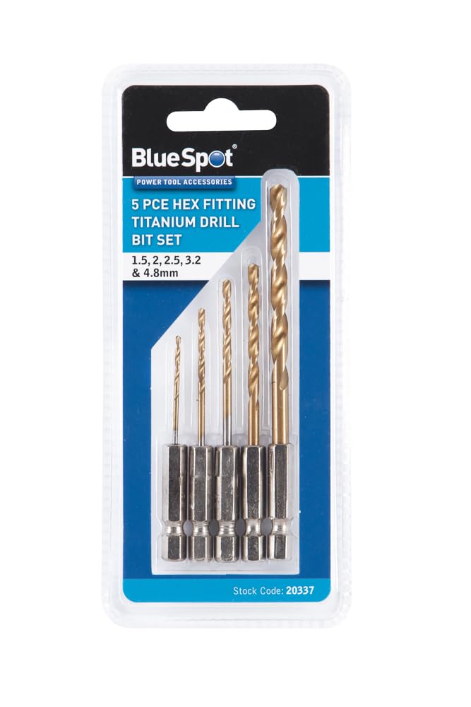 Blue spot 20337 hex raccordo Titanium drill bit set | Leroy Merlin