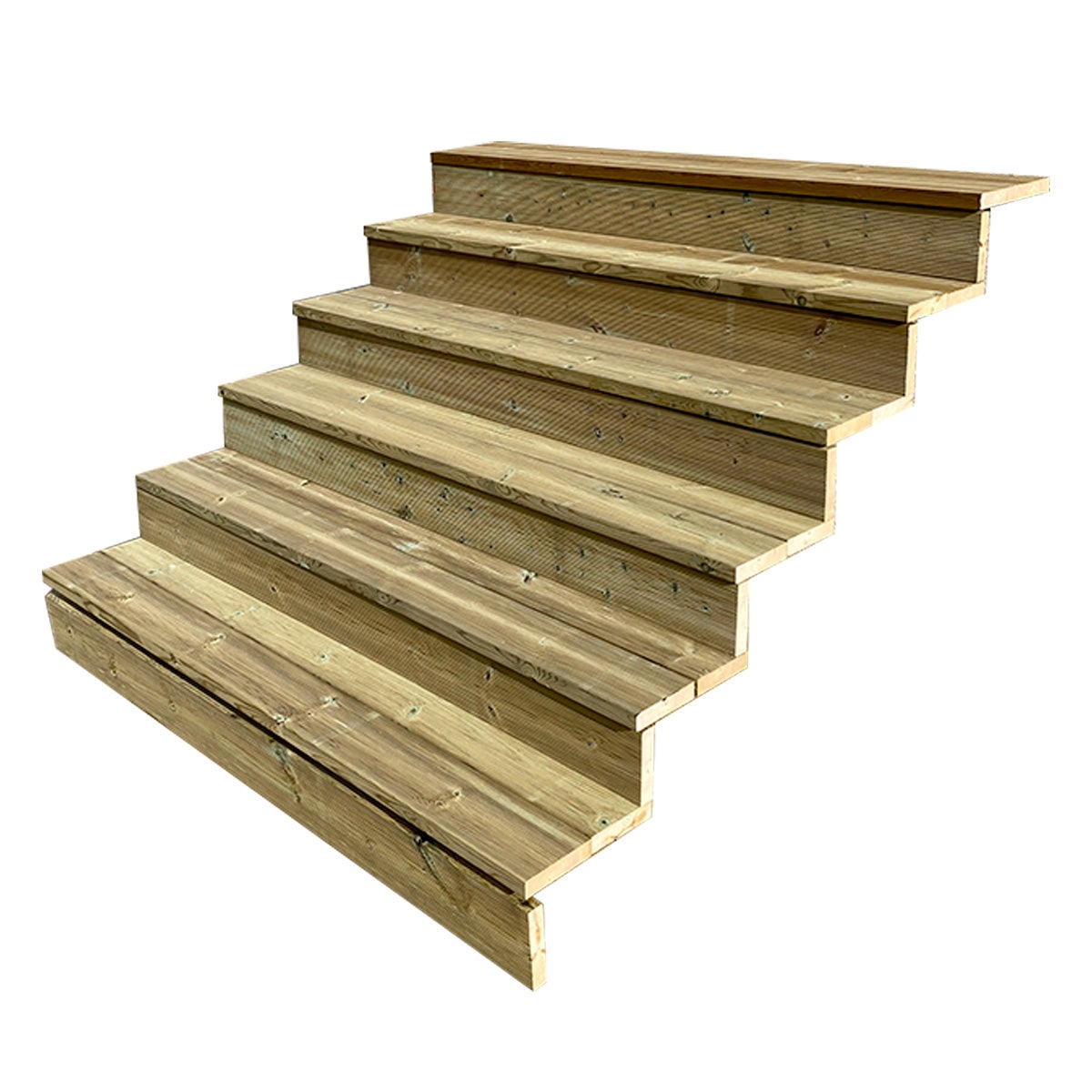BERLIN Escalier extérieur bois 6 marches H 105cm L-160cm - avec contre ...