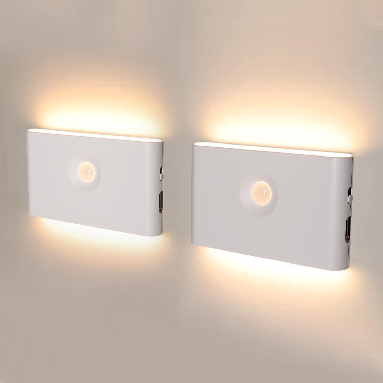 Veilleuse avec détecteur de mouvement, 2 lumières LED pour escalier USB 3000 K | Leroy Merlin