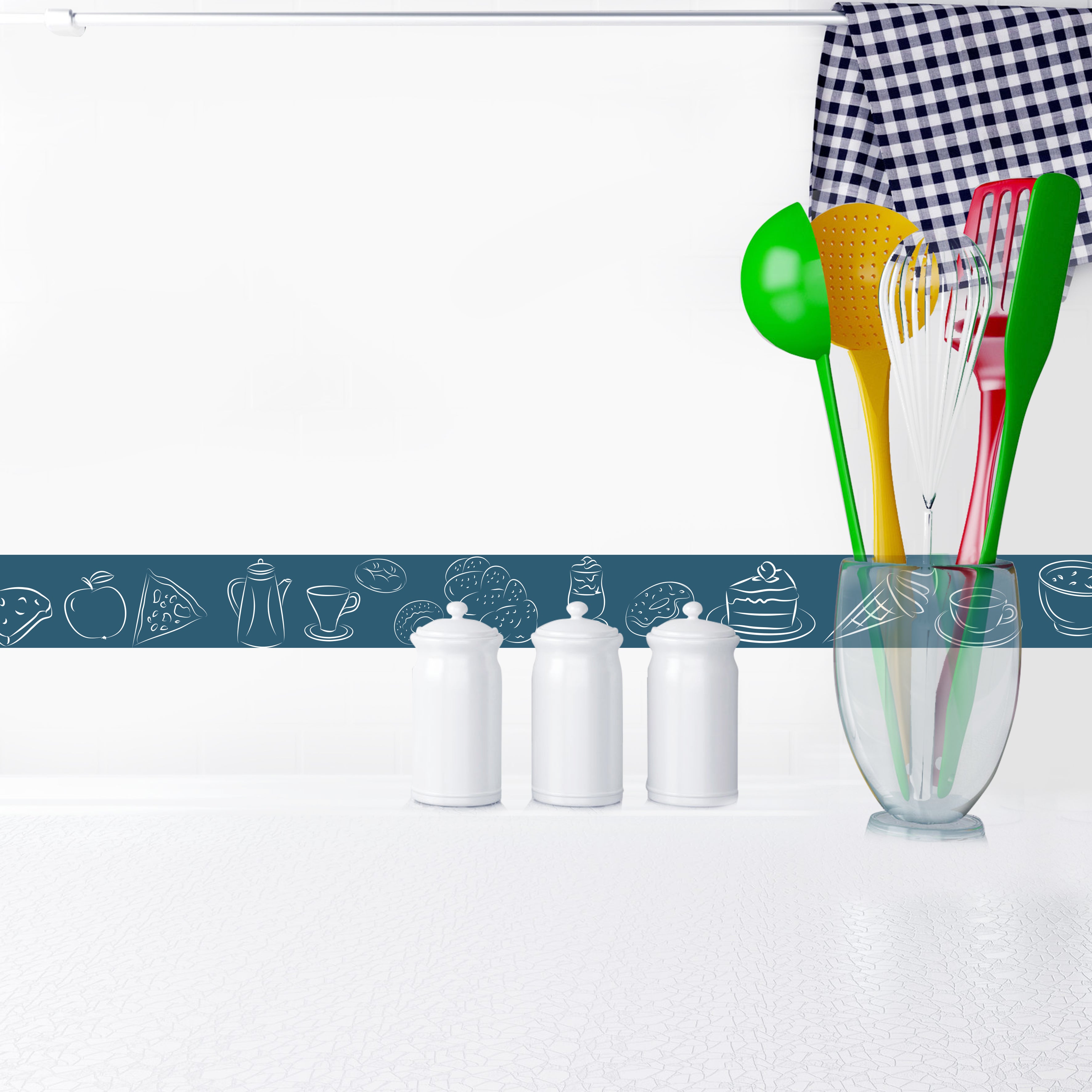 Frise adhésive décorative autocollante, frise adhésive petit déjeuné ...