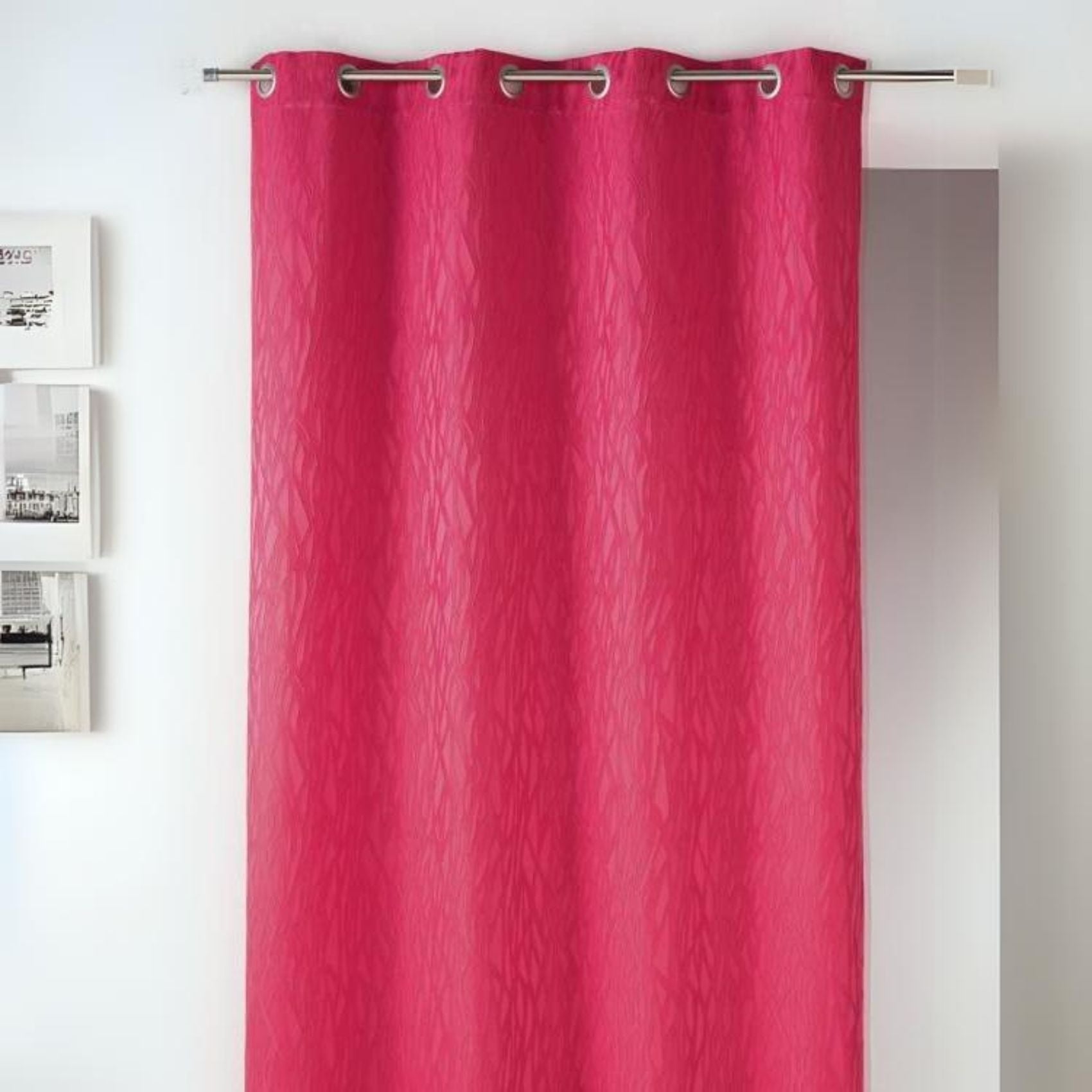 Rideau en jacquard fantaisie - Fuchsia - 135x260 cm - Jacquard | Leroy ...