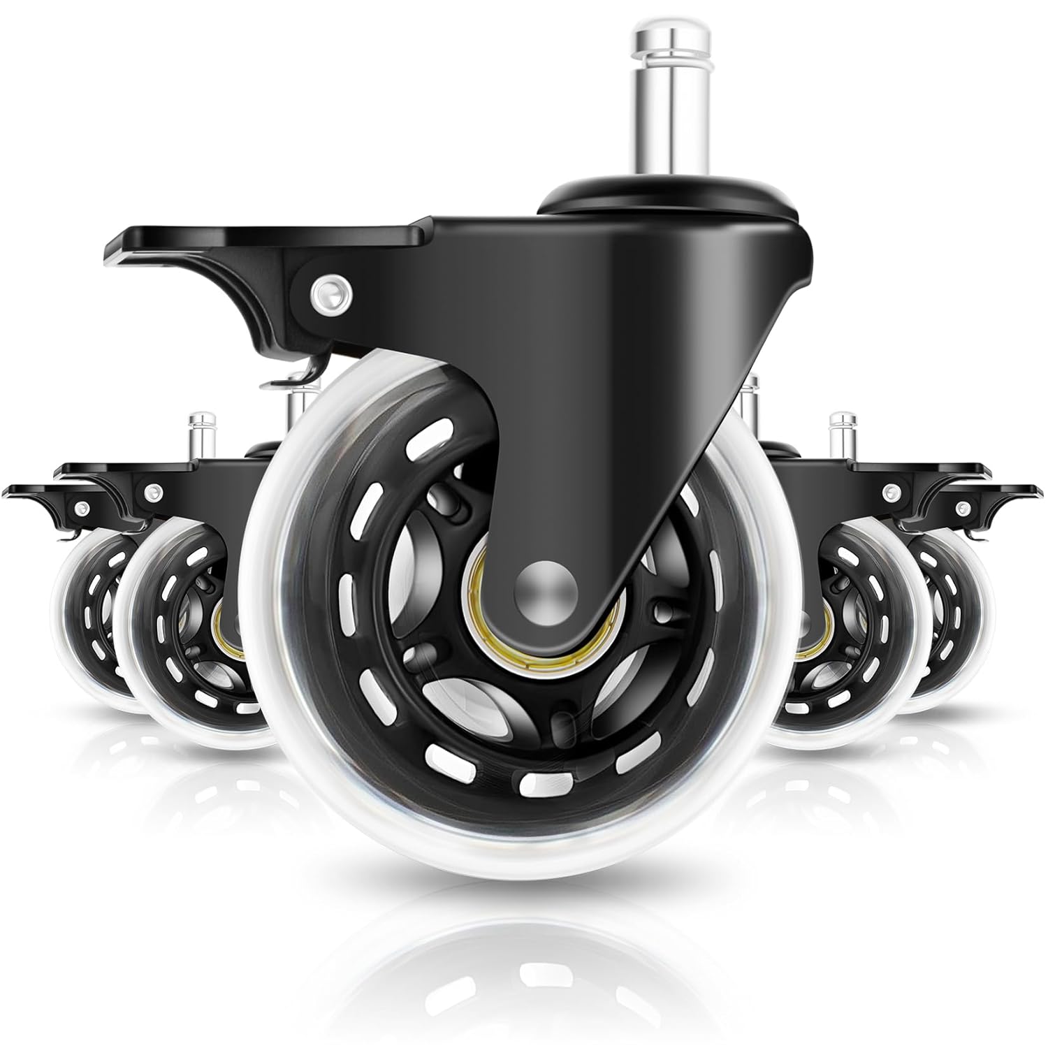 Lot de 5 75 mm Roulette Unique Chaise Bureau avec Frein 11mm x 22mm ...