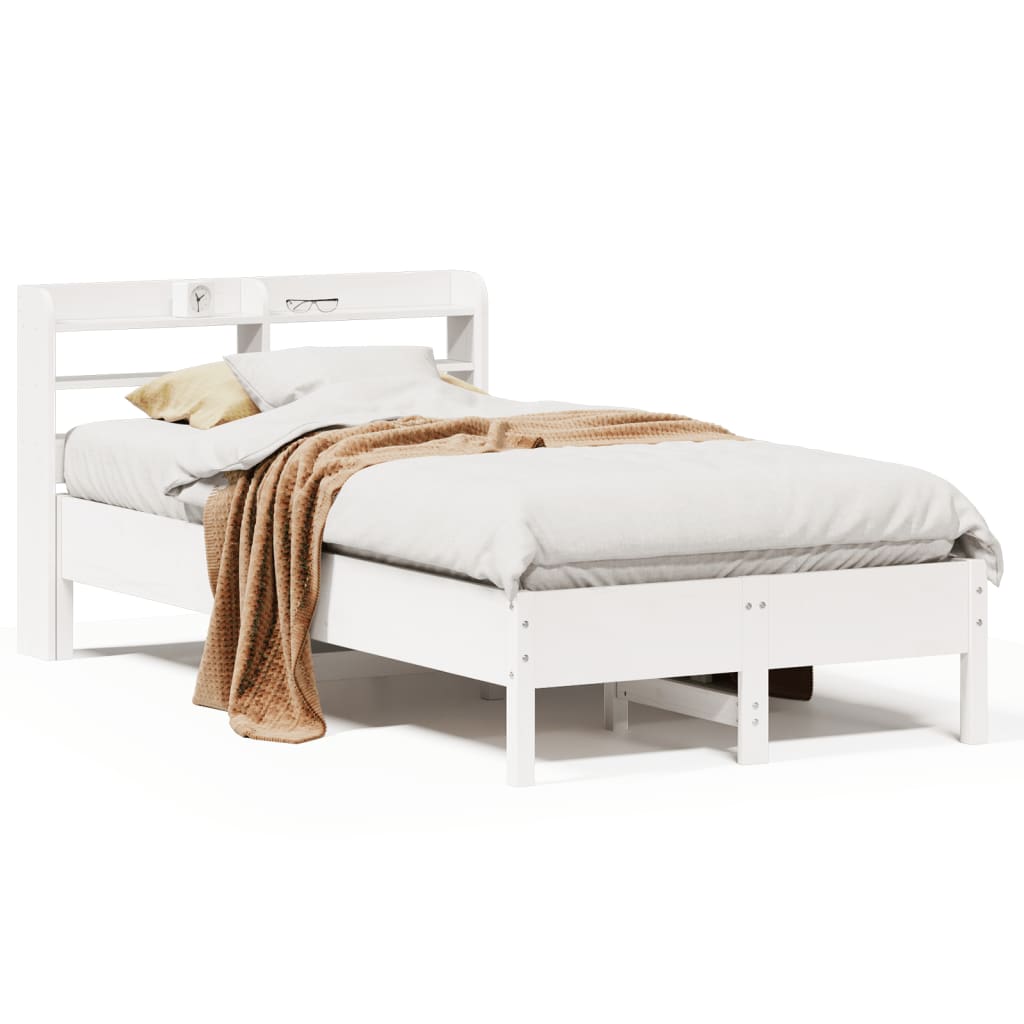 Lit Double | Lit Adulte | Cadre de lit sans matelas blanc 120x190 cm ...