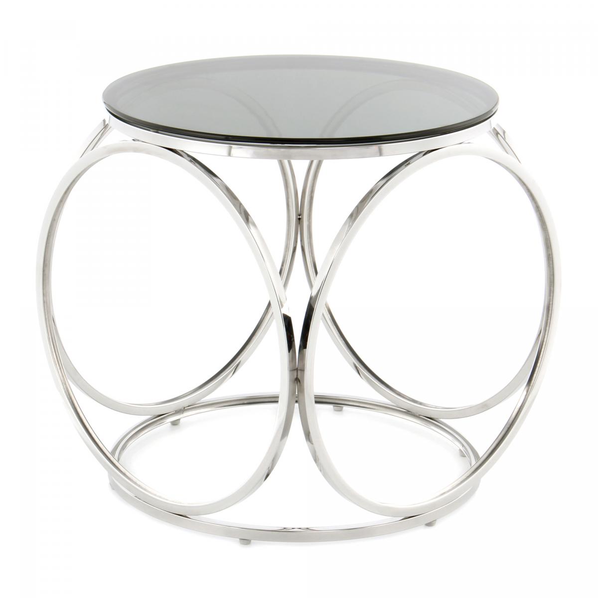 Table basse fait main en acier inoxydable ERU 50x50 noir et gris ...