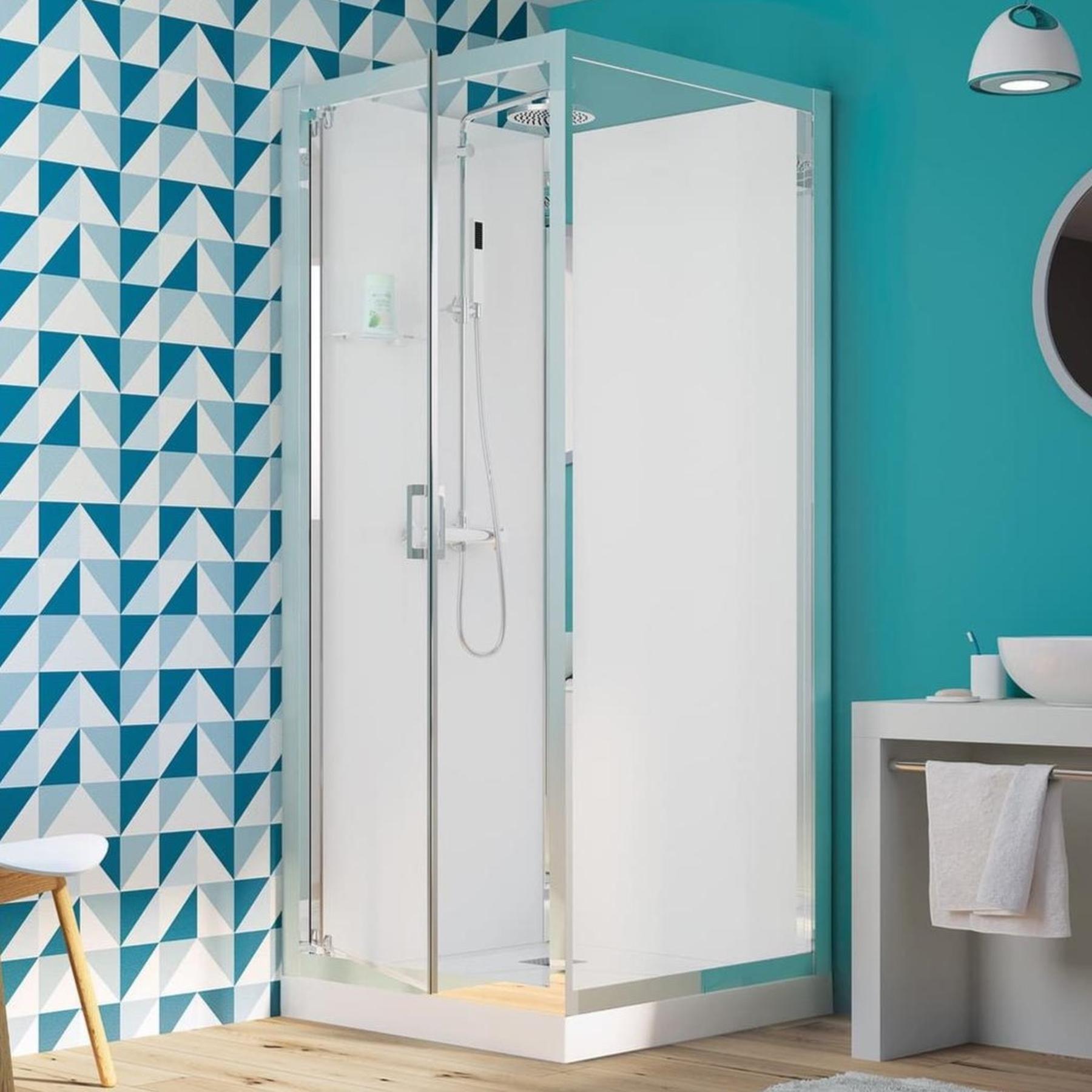 Box doccia Eden R90 con porte pivotanti, piatto doccia 18 cm, 90x90cm ...