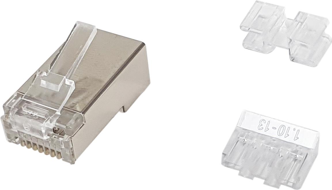 Equipaggia il connettore schermato Cat.6A RJ45 100 pezzi per confezione ...