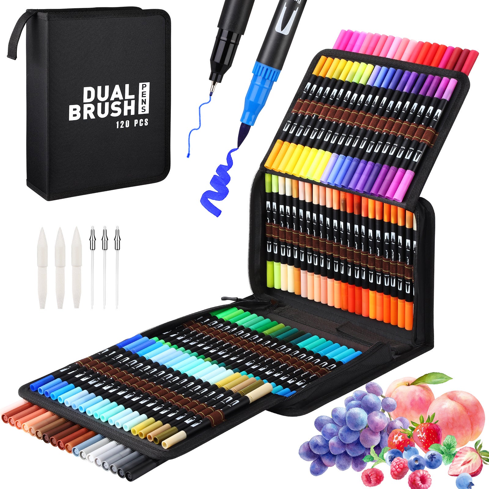 Feutres aquarelle pour adultes et enfants, 120 couleurs, conception à ...