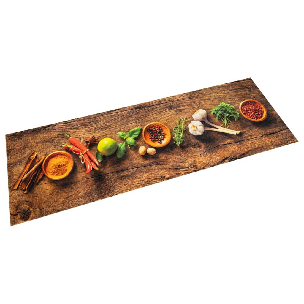 Tapis de cuisine lavable impression d'épices 60x300 cm velours | Leroy ...