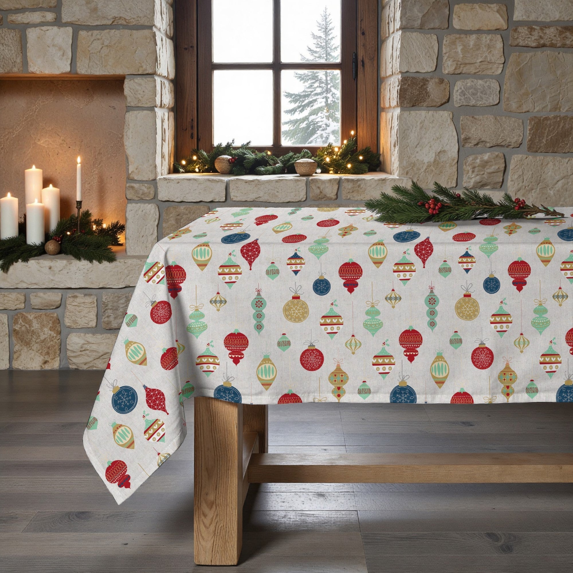 Mantel antimanchas Merry Christmas 13 100% algodón - 250x140 cm | Leroy ...
