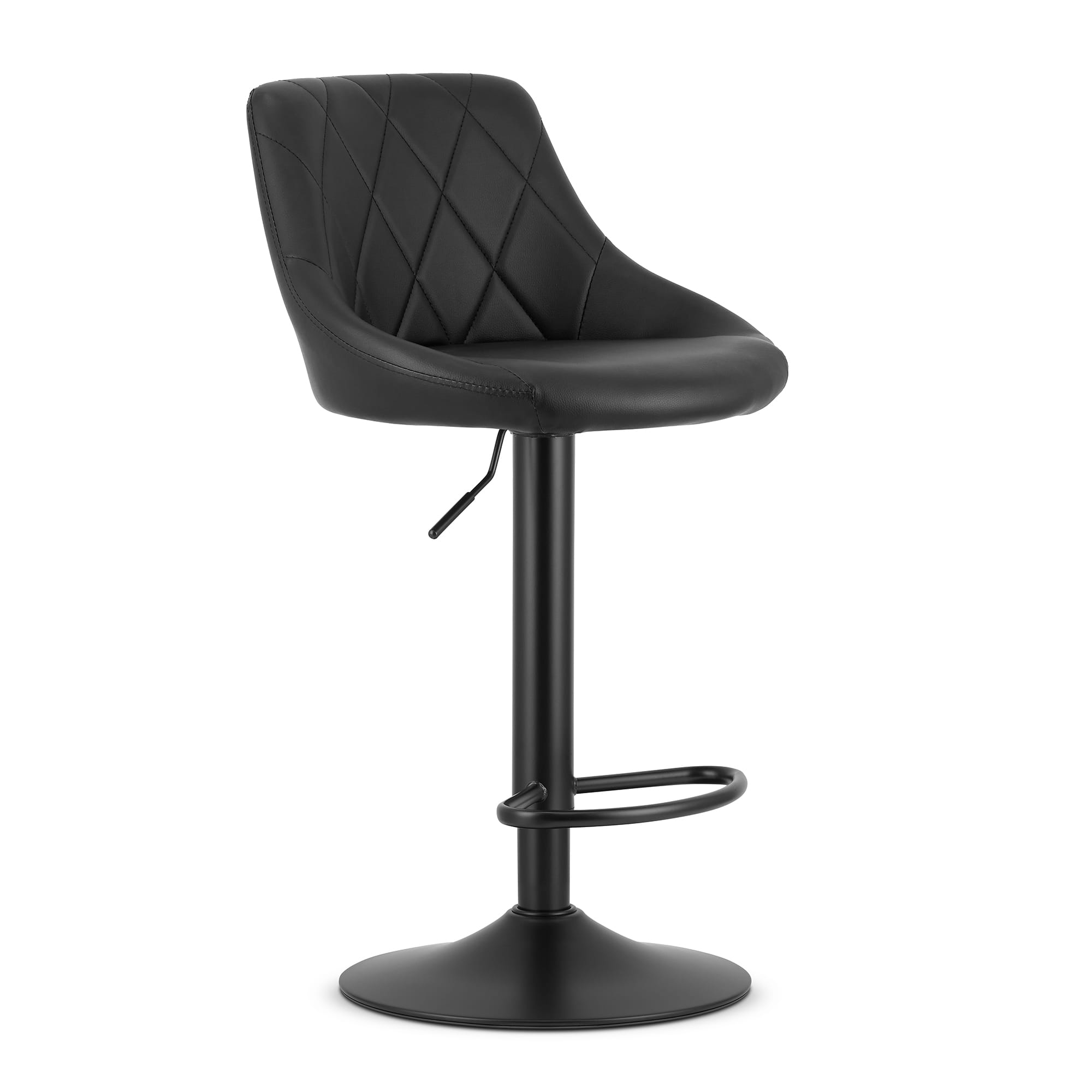 Tabouret KAST - similicuir noir / piètement noir | Leroy Merlin
