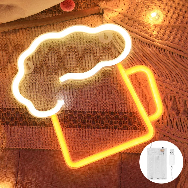 Enseigne au néon LED de bière, lumière au néon LED pour la décoration ...