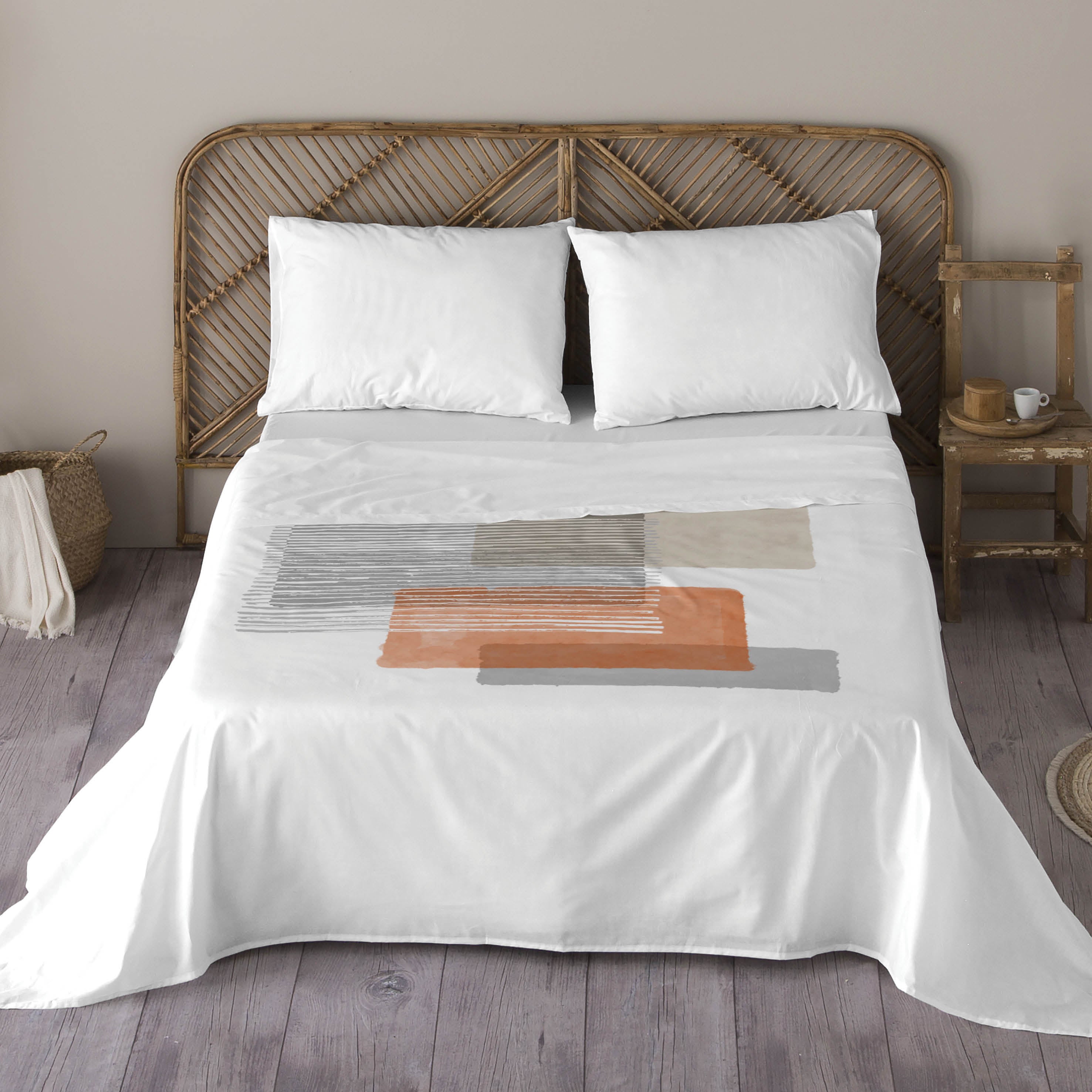 NATURELS - 3 Piece Printed Bed Sheet Set 3 Pieces Bed 135 - Cotton ...