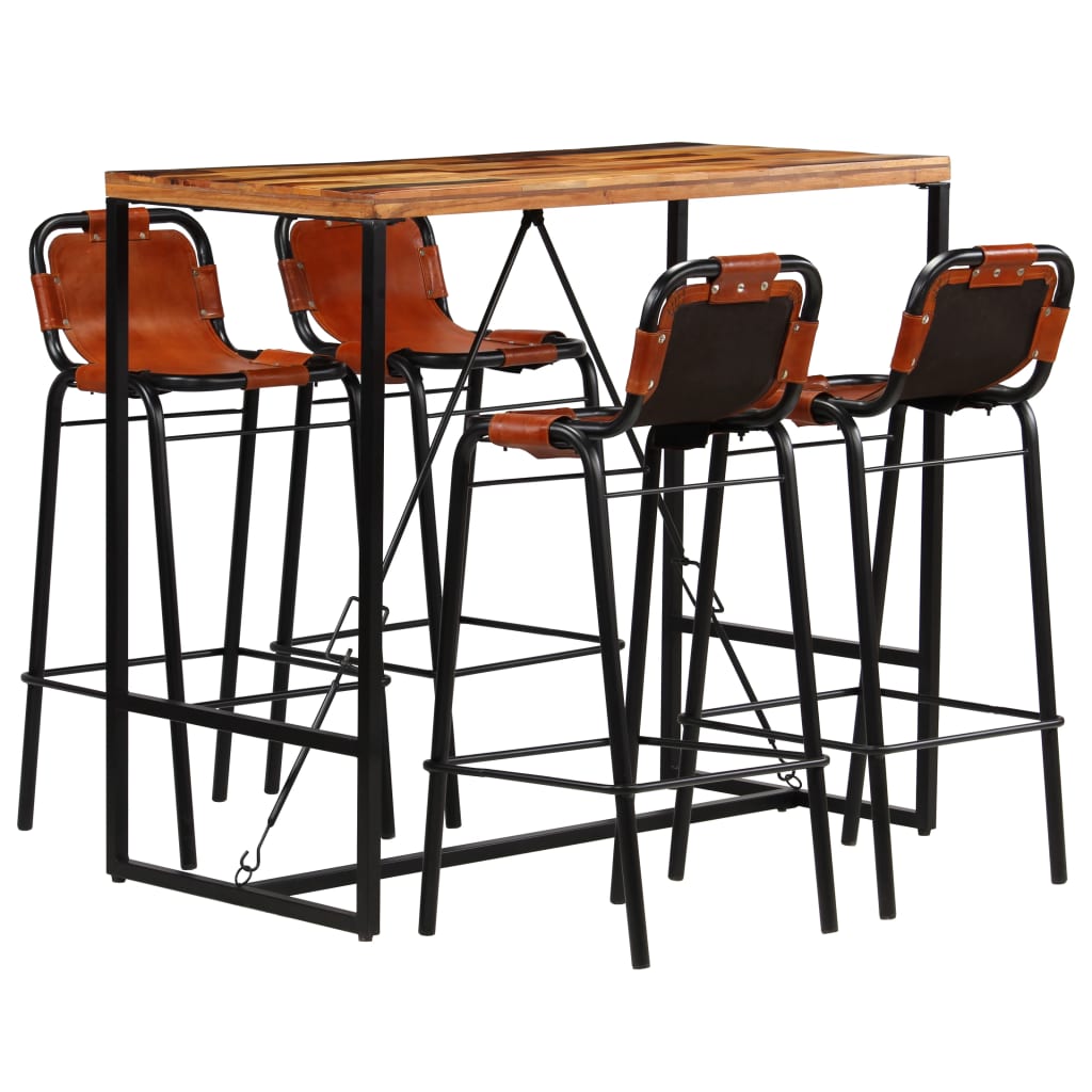 Ensemble de bar 5 pcs | Moblier de Salle à Manger，bistro Bois massif ...