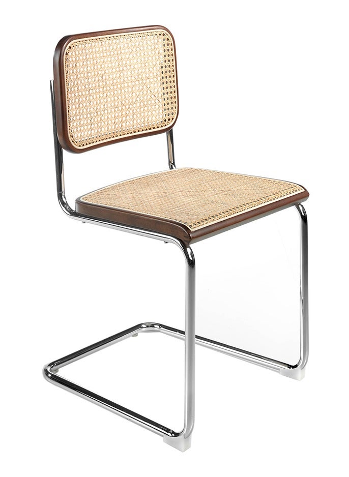 Chaise bois de frêne rotin et pieds en acier Jules - Lot de 2-Couleur ...