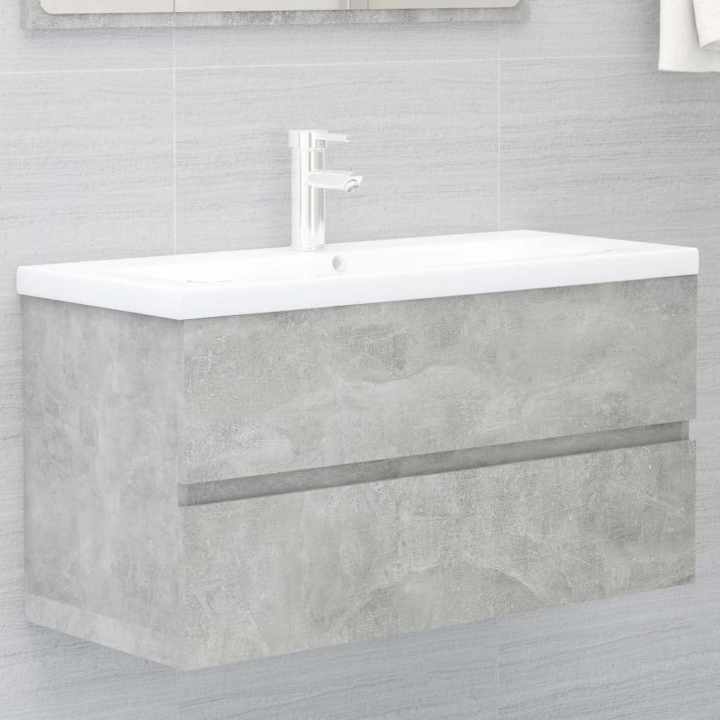 Mueble lavabo Gris hormigón 90x38,5x45 cm Aglomerado | Leroy Merlin