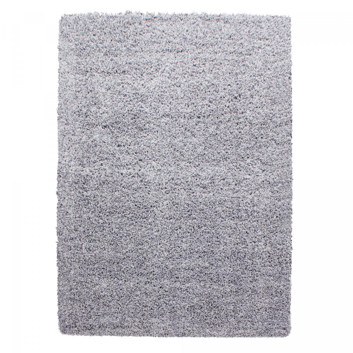 Tapis poils longs shaggy Ø80cm rond tissé gris motif uni UNI L | Leroy Merlin