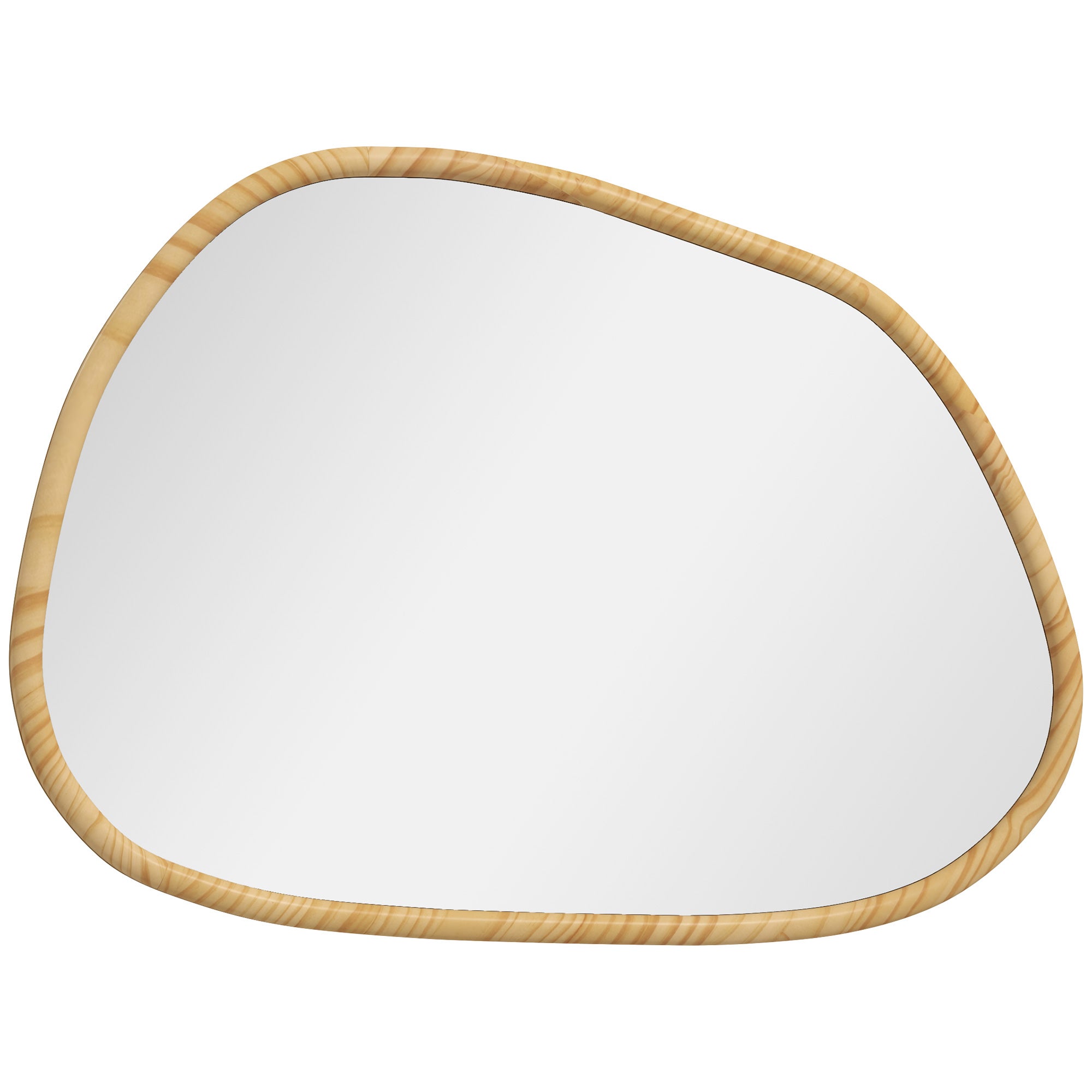 Miroir mural décoratif 70x50 cm avec forme irrégulière et cadre en bois ...