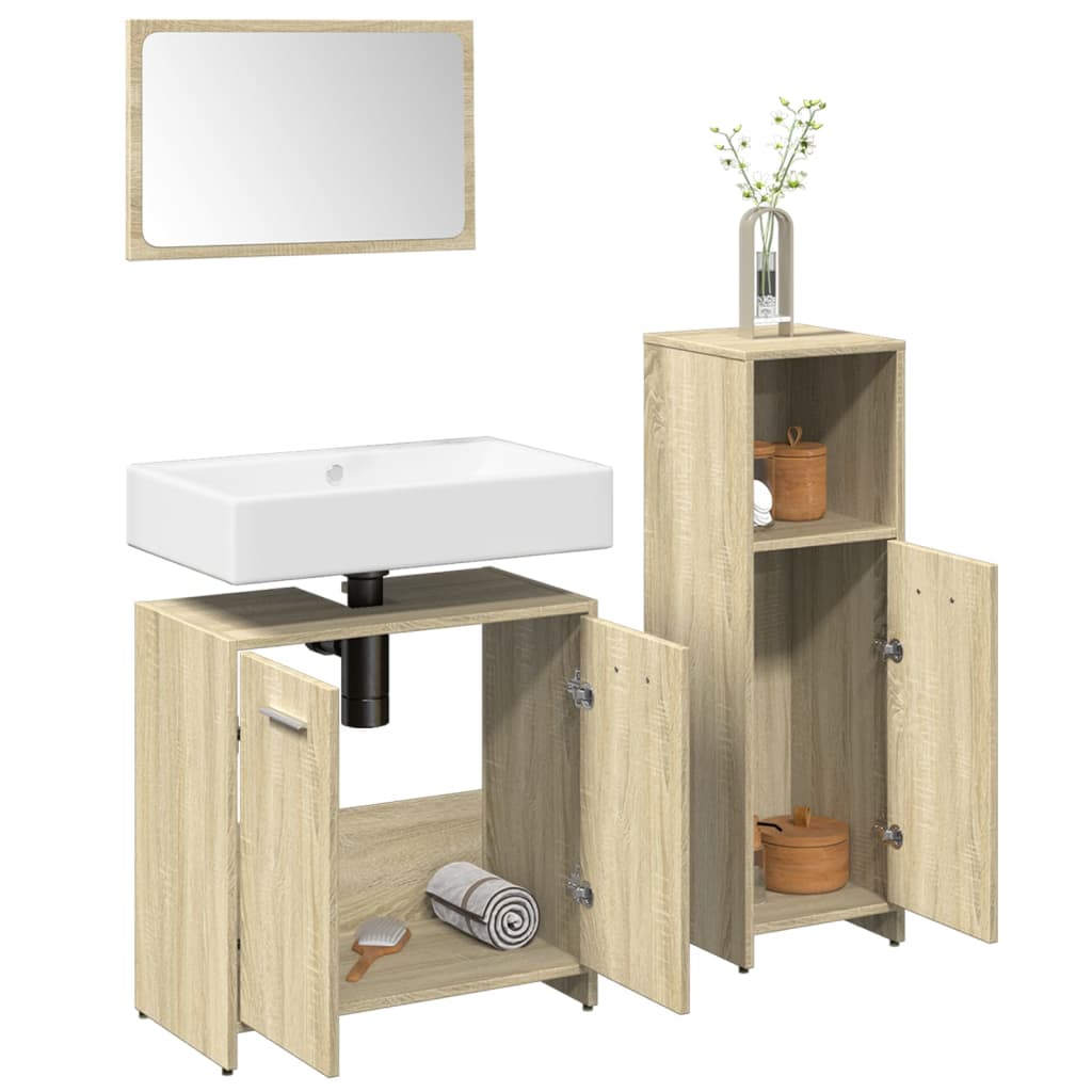 Set da bagno in rovere Sonoma da 3 pezzi | Leroy Merlin