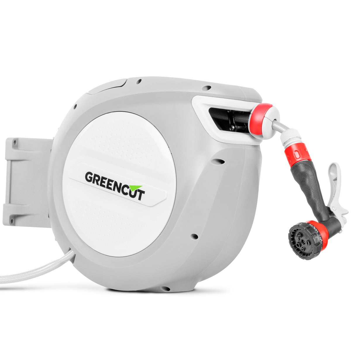 Tuyau d'eau 30m, dévidoir automatique et support mural pivotant à 180º ...