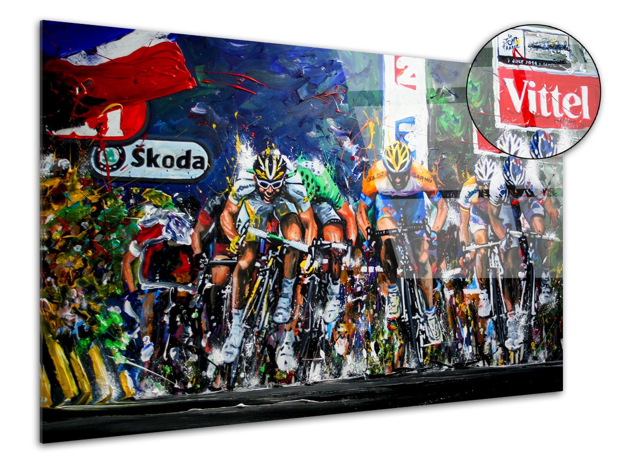 Tableau plexi Tour de France reproduction peinture Artiste Rémi ...