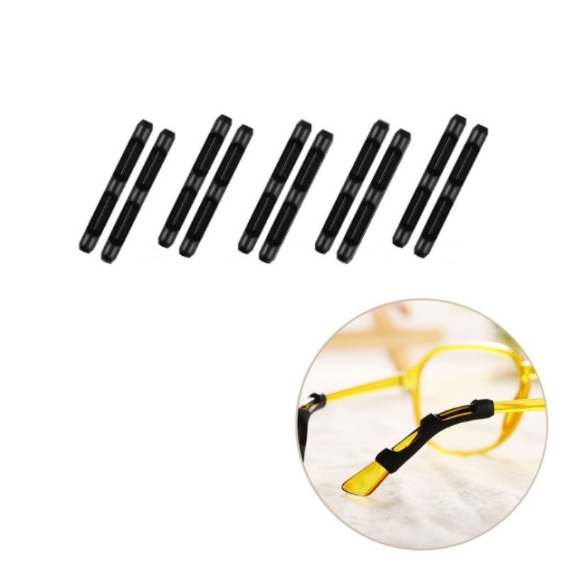 Support antidérapant pour lunettes en silicone - 5 paires Black | Leroy ...