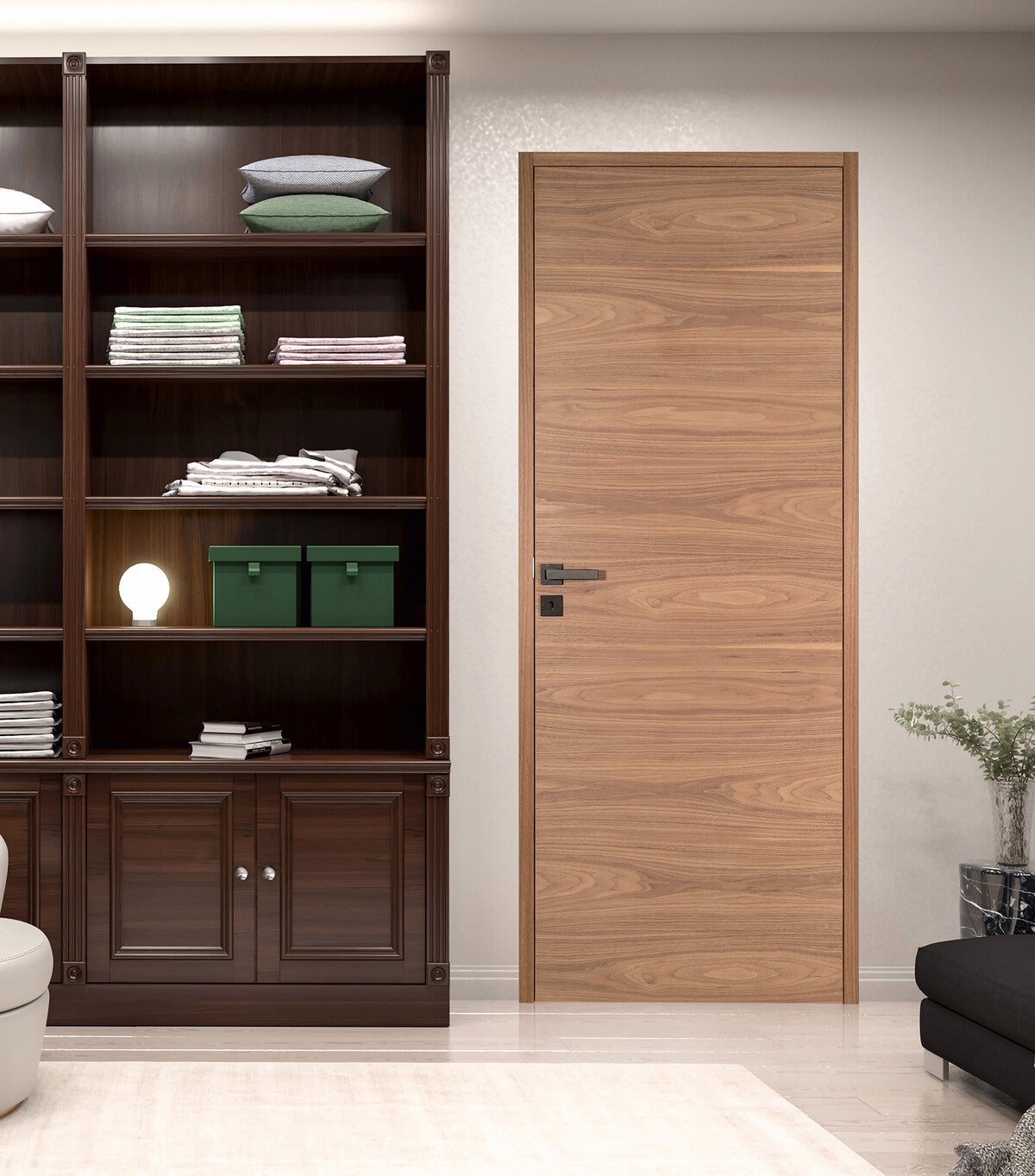 Bloc porte isoplane INDUS bois noyer 2040 x 630 droite | Leroy Merlin