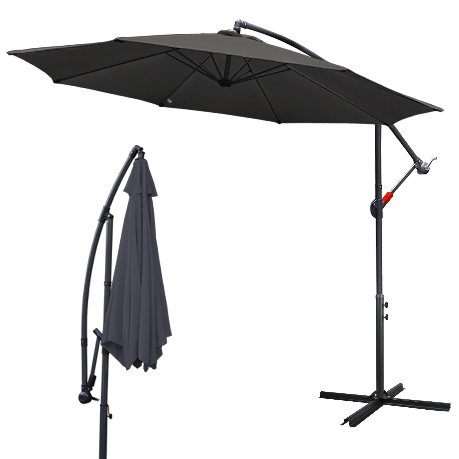 Parasol 350cm- parasol jardin, parasol deporté, parasol de balcon ...