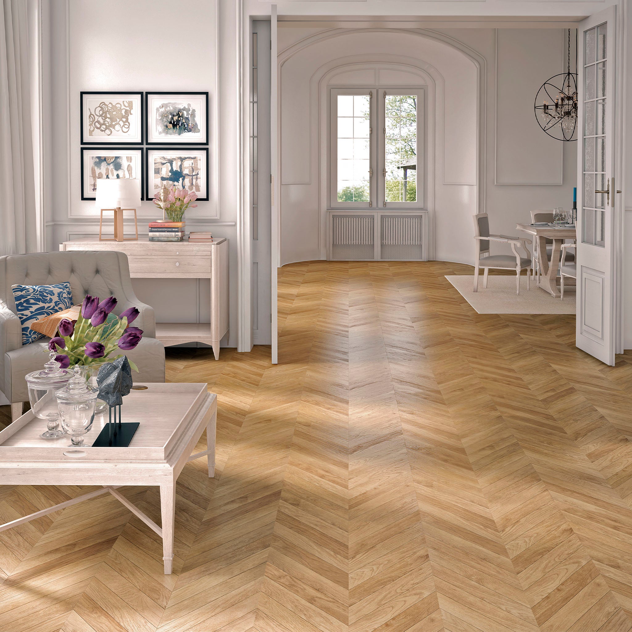 Suelo laminado AC6. ESPIGA NATURAL. Efecto Parquet entablillado ...
