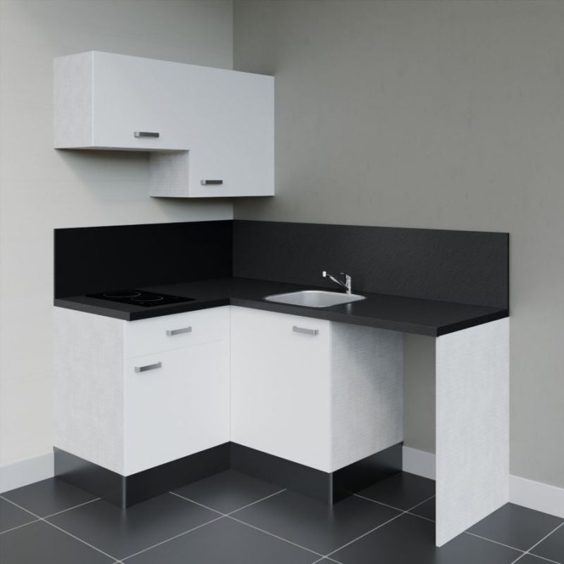 Kitchenette d'angle KA02L-PT avec plan de travail et évier - Façade ...