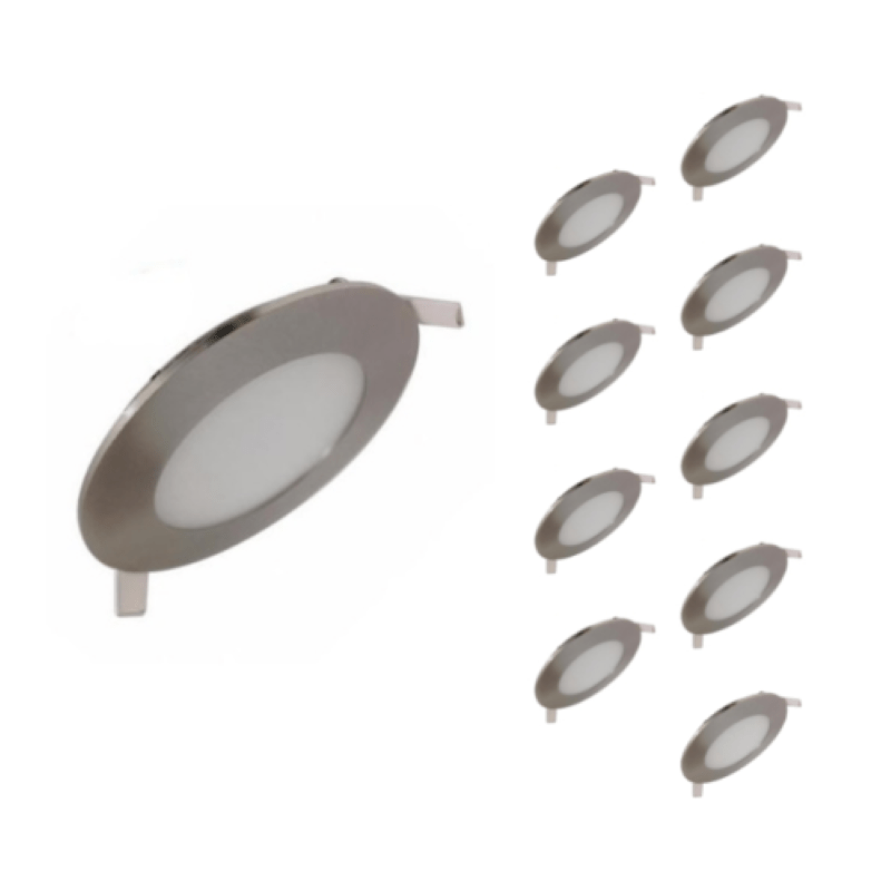 Downlight Dalle LED Extra Plate Ronde ALU 6W (Pack de 10) - Blanc Froid ...