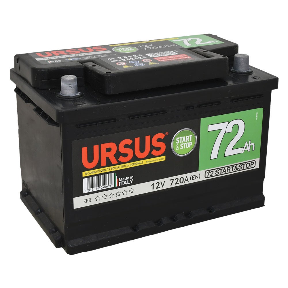 BATTERIA PER AUTO START & STOP 'URSUS' 60 AH - mm 242 x 175 x 190 ...