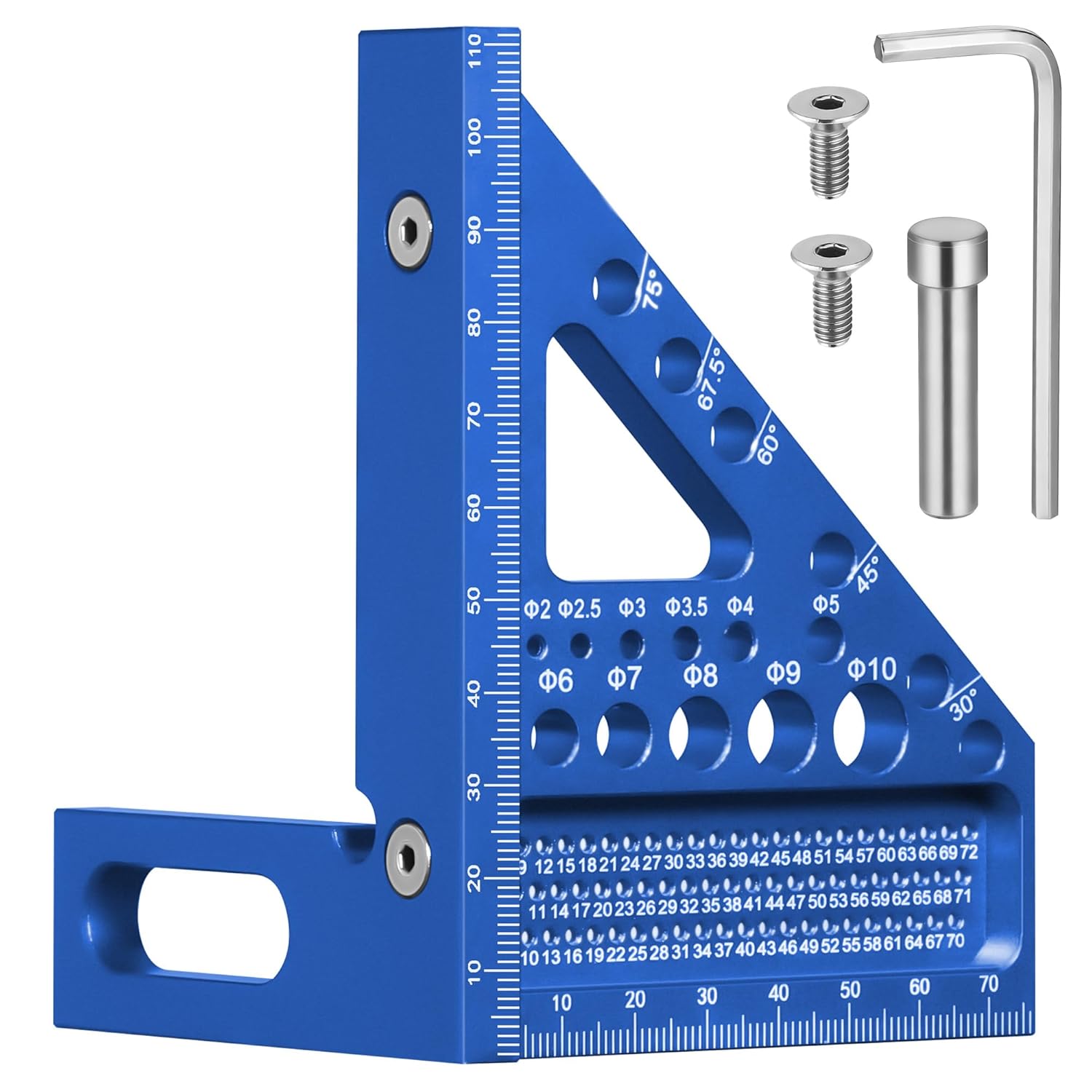 Équerre de menuisier 3D, équerre combinée en alliage d'aluminium 22,5 ...