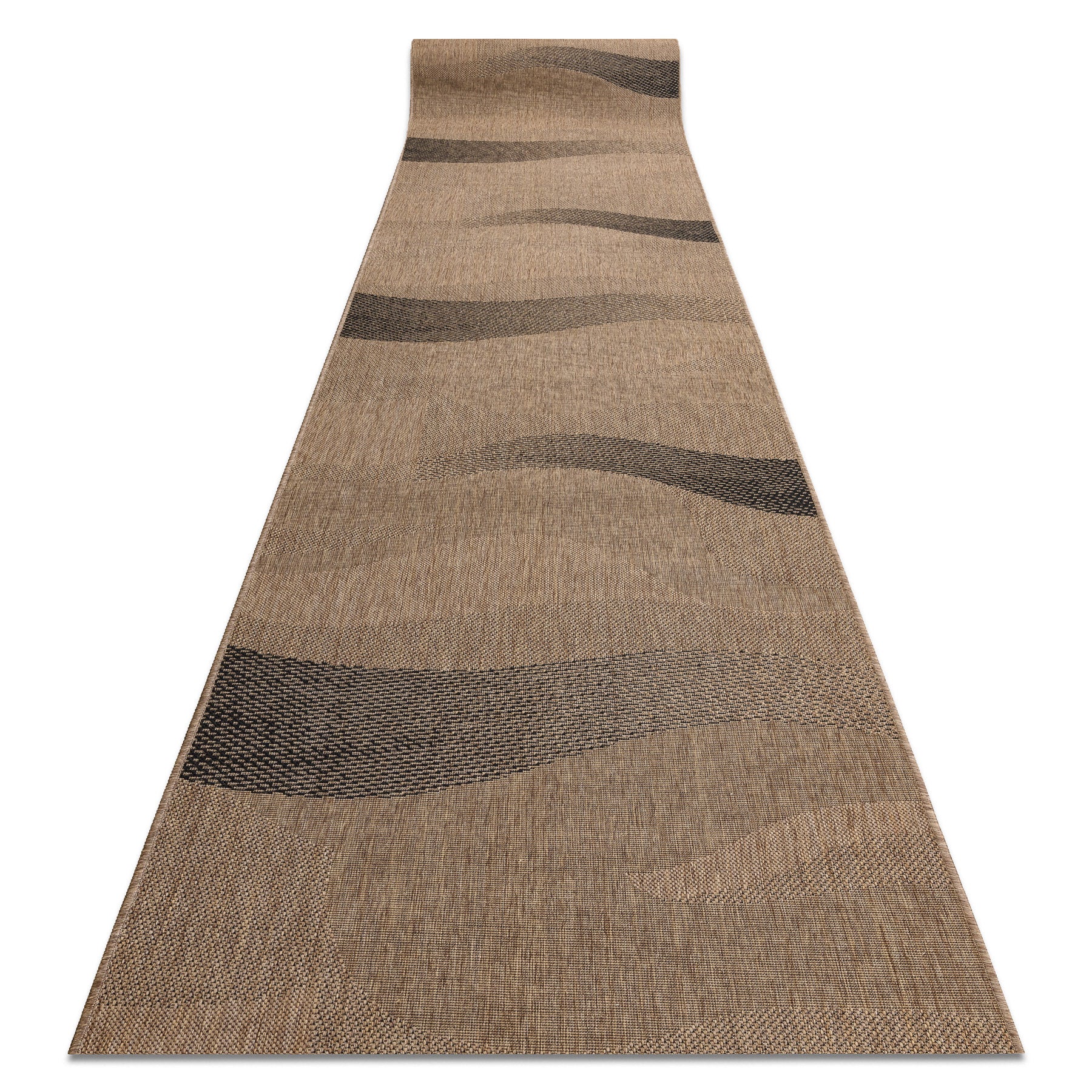 TAPIS DE COULOIR SIZAL FLOORLUX modèle 20212 café / noir 120 cm 120x160 ...