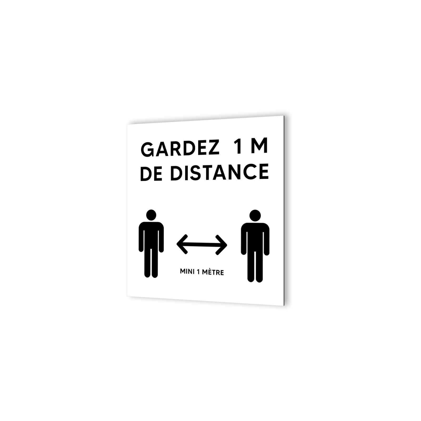 Pictogramme Distanciation Sociale - Panneau Dibond Blanc - Picto Noir ...
