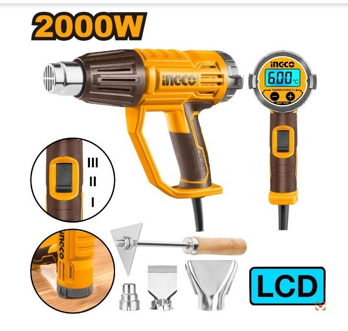 Pistola ad aria calda 2000w Display LCD Ingco HG200058 | Leroy Merlin