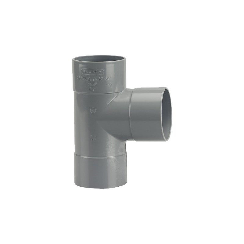 Té pied de biche PVC double Femelle 87°30 D75 WAVIN 3025809 | Leroy Merlin