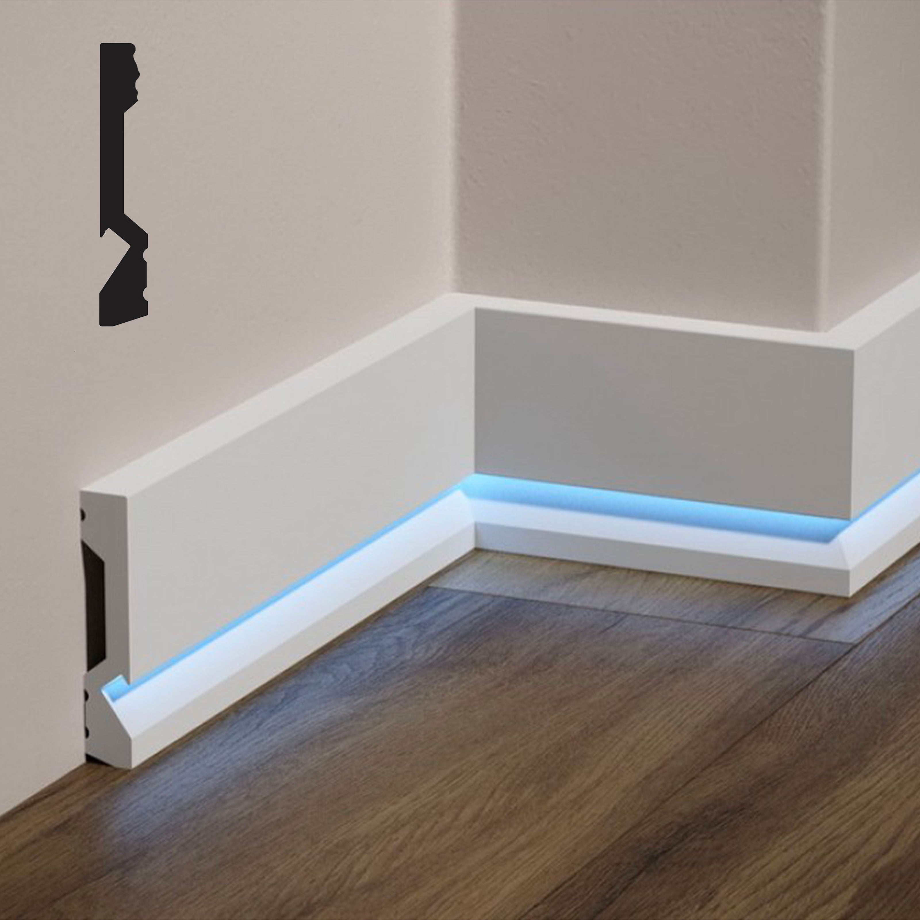 Plinthe encastrée LED CARRÉE en FeelingWood-HD POLYMERS 100x18mm ...