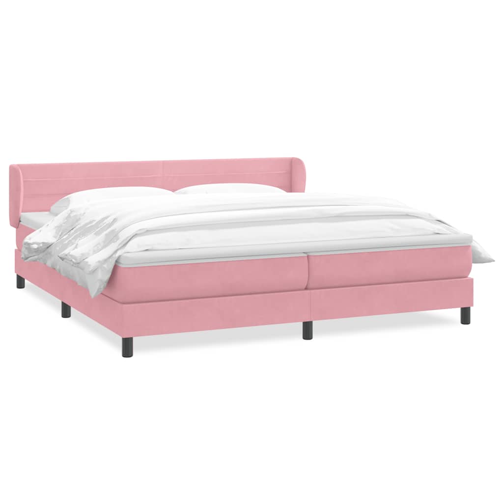 Letto box spring con materassi in velluto rosa 180x210 cm | Leroy Merlin