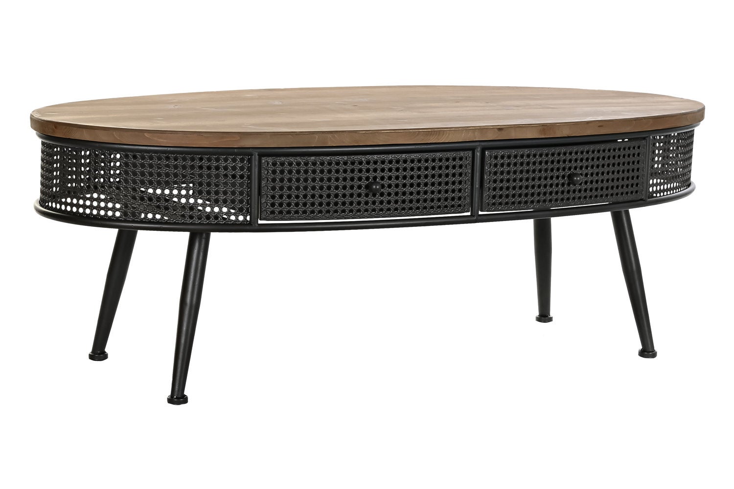Table de Centre en Métal Sapin 120x58x42 2 Tiroirs Noir | Leroy Merlin